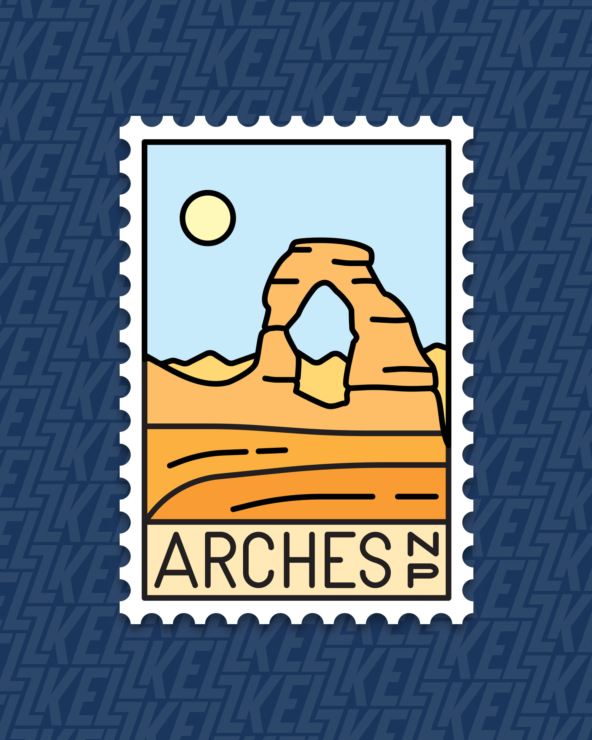 Arches National Park Delicate Arch Stamp Sticker - Etsy