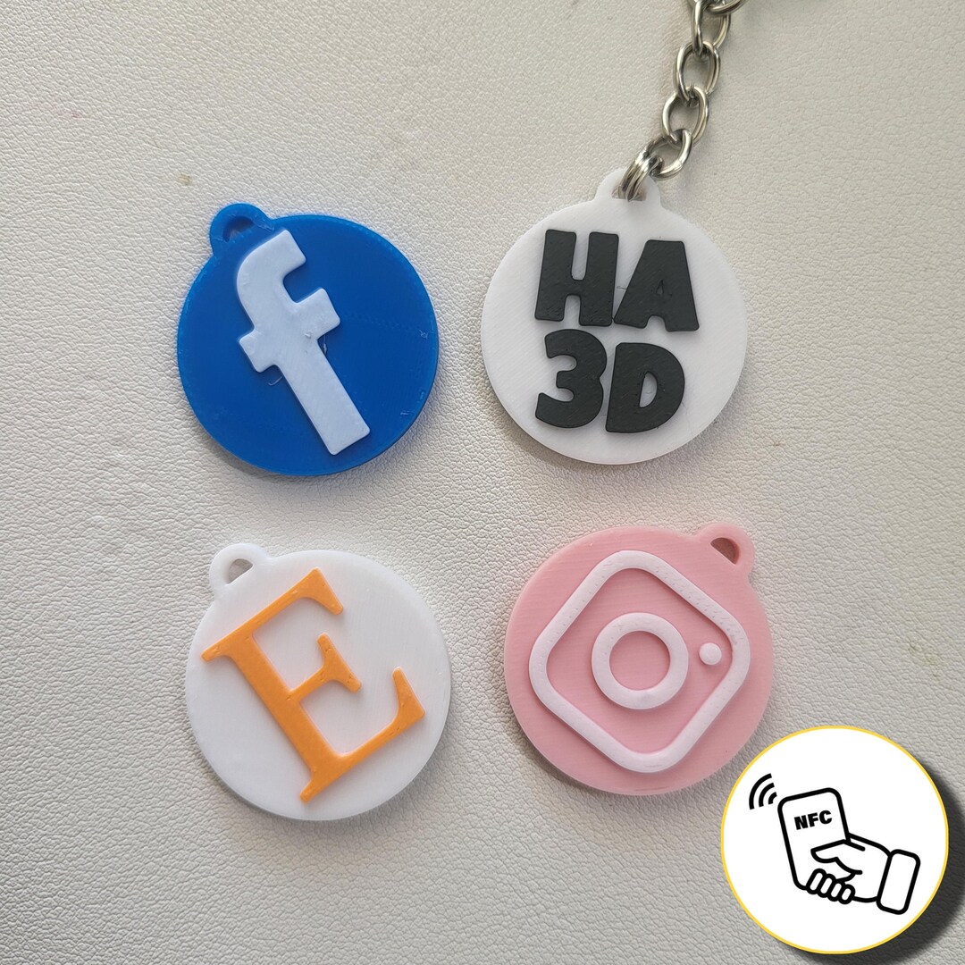 Custom 3D Printed NFC Social Media Keychain, Scan Tag - Etsy Australia