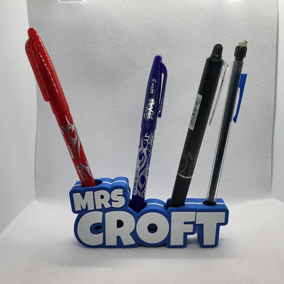Custom Name Pen Holder, 3D Printed Stationery Pen Display, Colorful ...