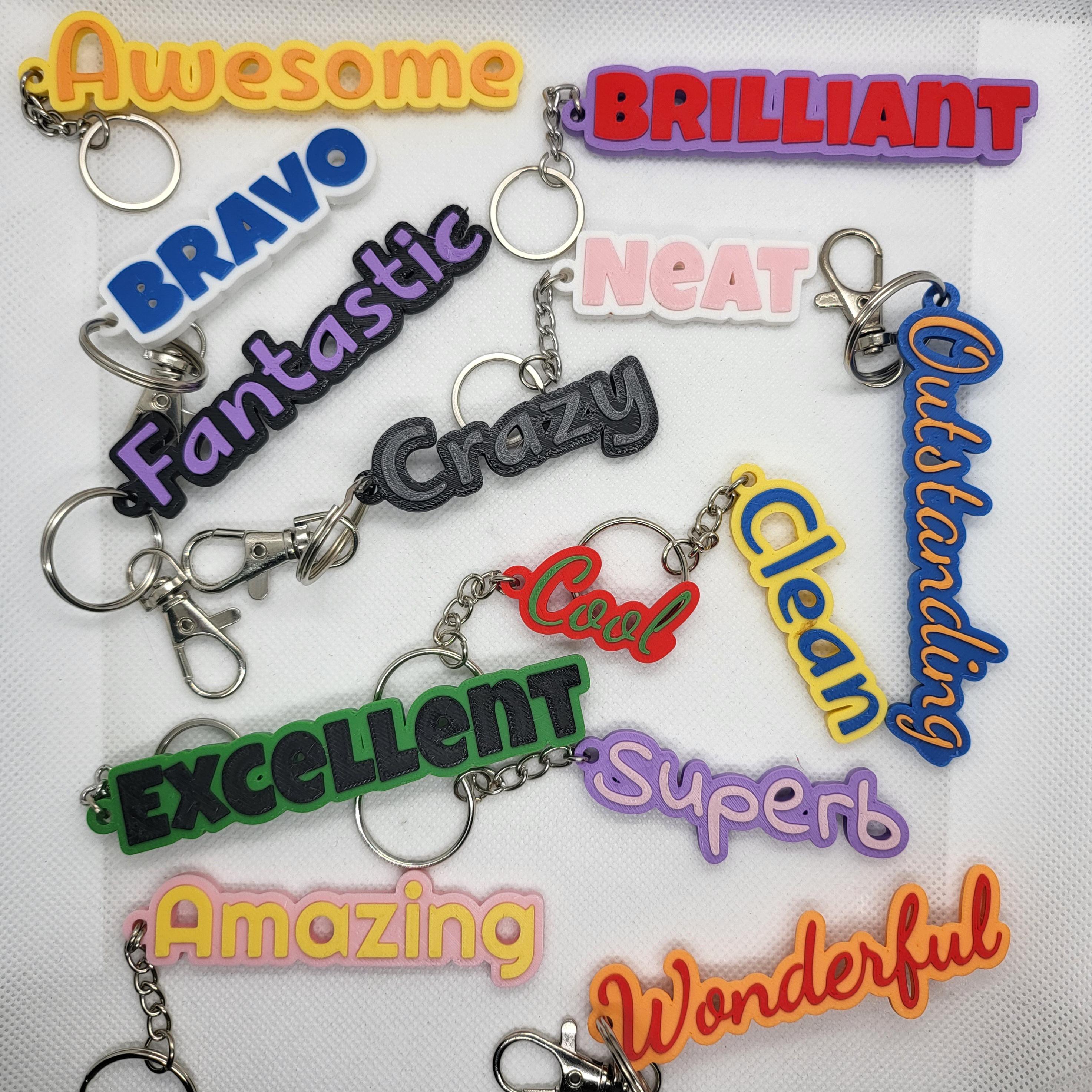 Personalized 3D Printed Keychain Gift, Custom Name Keychain Bag Fillers ...