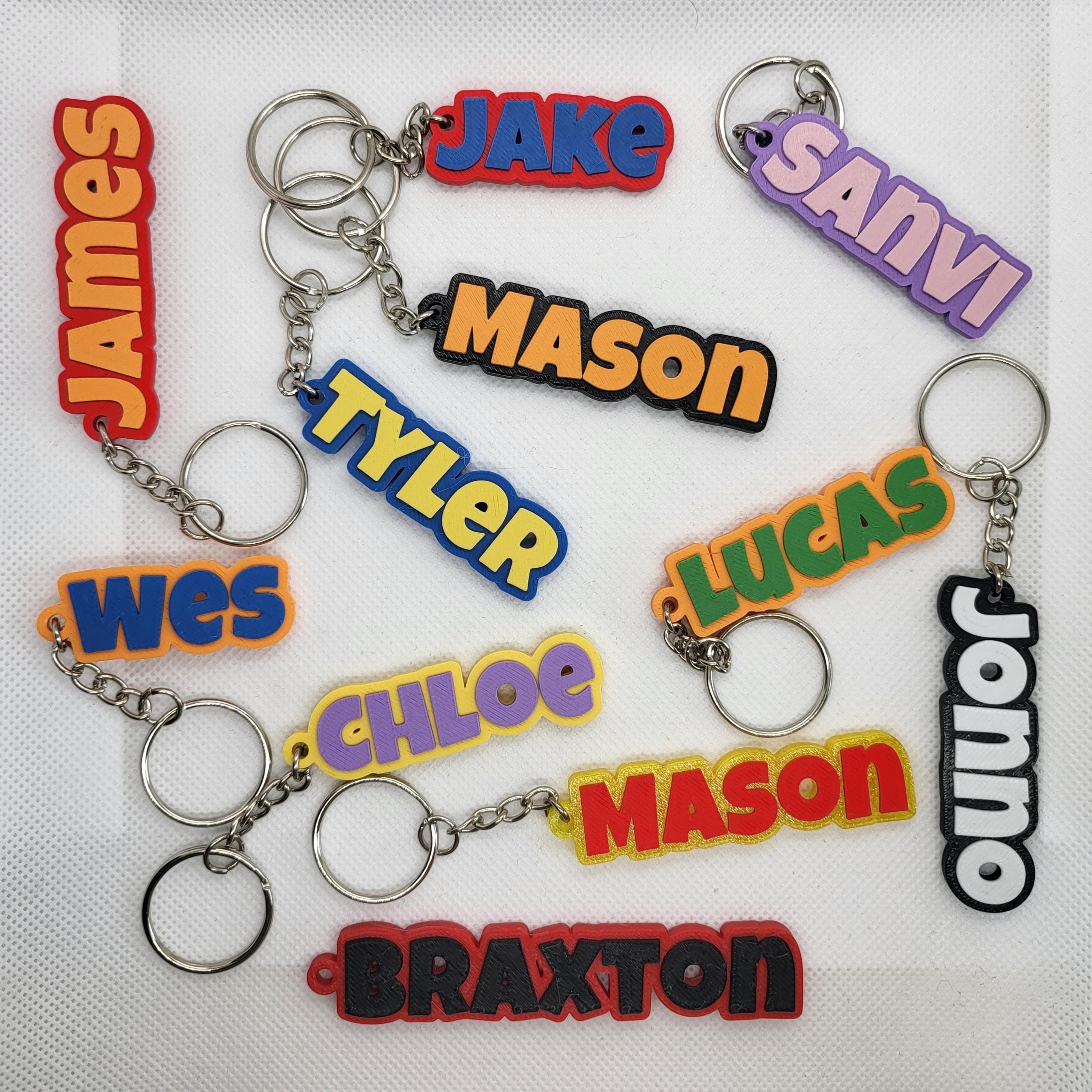 Custom 3D Printed Name Keychain, Personalized Backpack Tag for Kids ...
