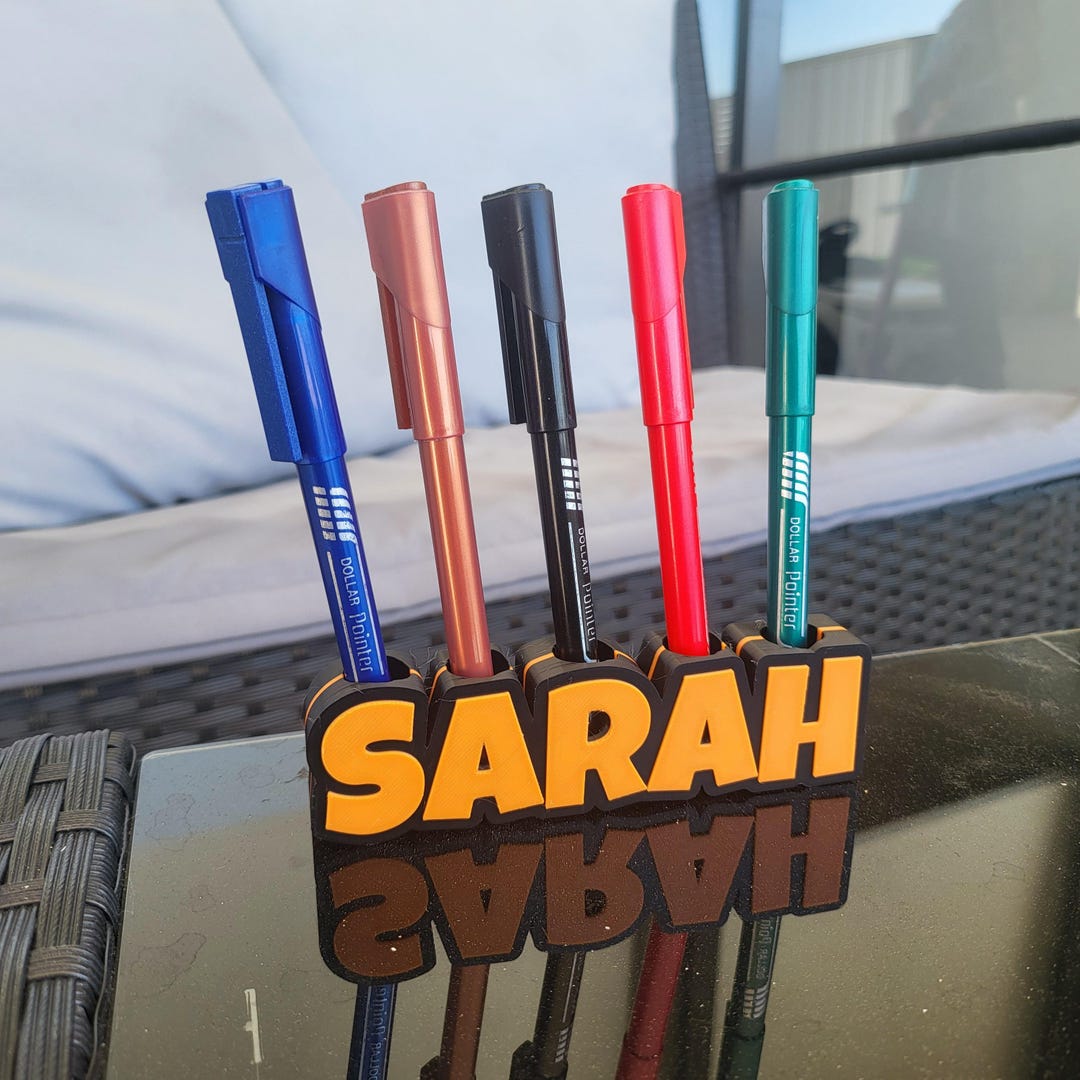 Personalized 3D Pen Holder, 3D Printed Stationery Stand, Customs Name ...