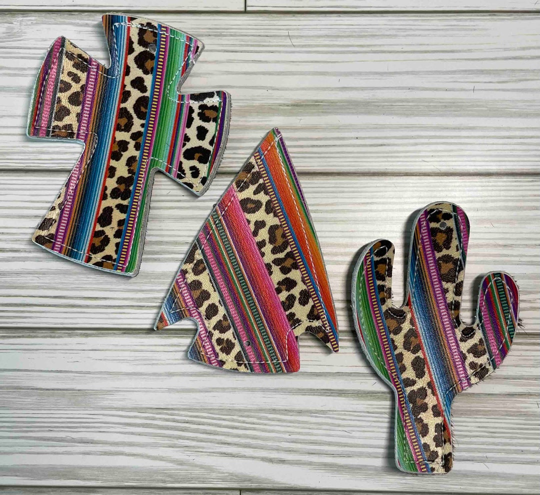 Leather Air Freshener Double Sided : Serape & Leopard - Etsy
