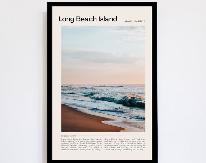 Long Beach Island, NJ Poster | Travel Poster | Vintage Long Beach ...