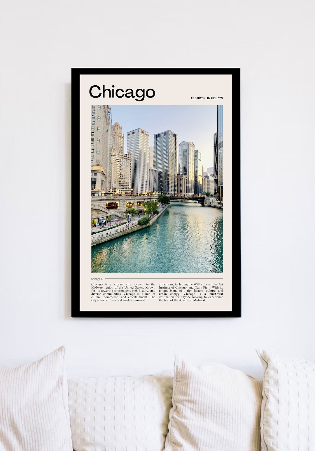 Chicago IL Poster | Travel Poster | Vintage Chicago Poster | Color ...