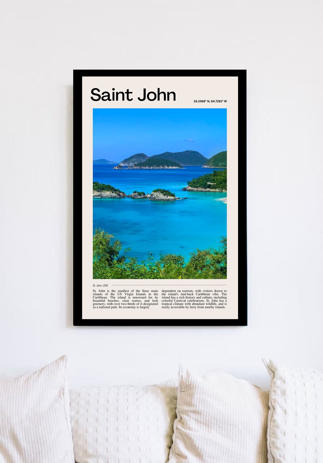 Saint John US Virgin Islands Poster | Travel Poster | Vintage St. John ...