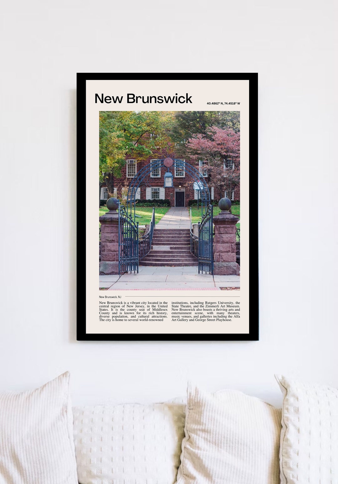 New Brunswick, NJ Poster Travel Poster Vintage New Brunswick New Jersey ...