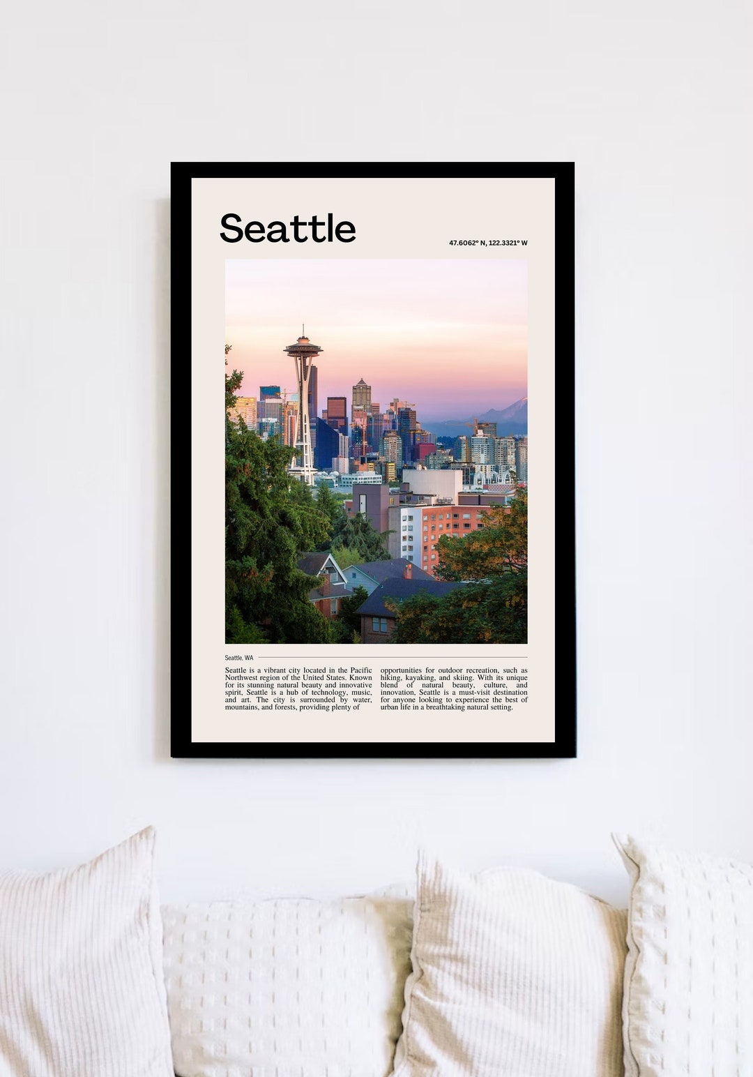 Seattle WA Poster | Travel Poster | Vintage Seattle Poster | Color ...