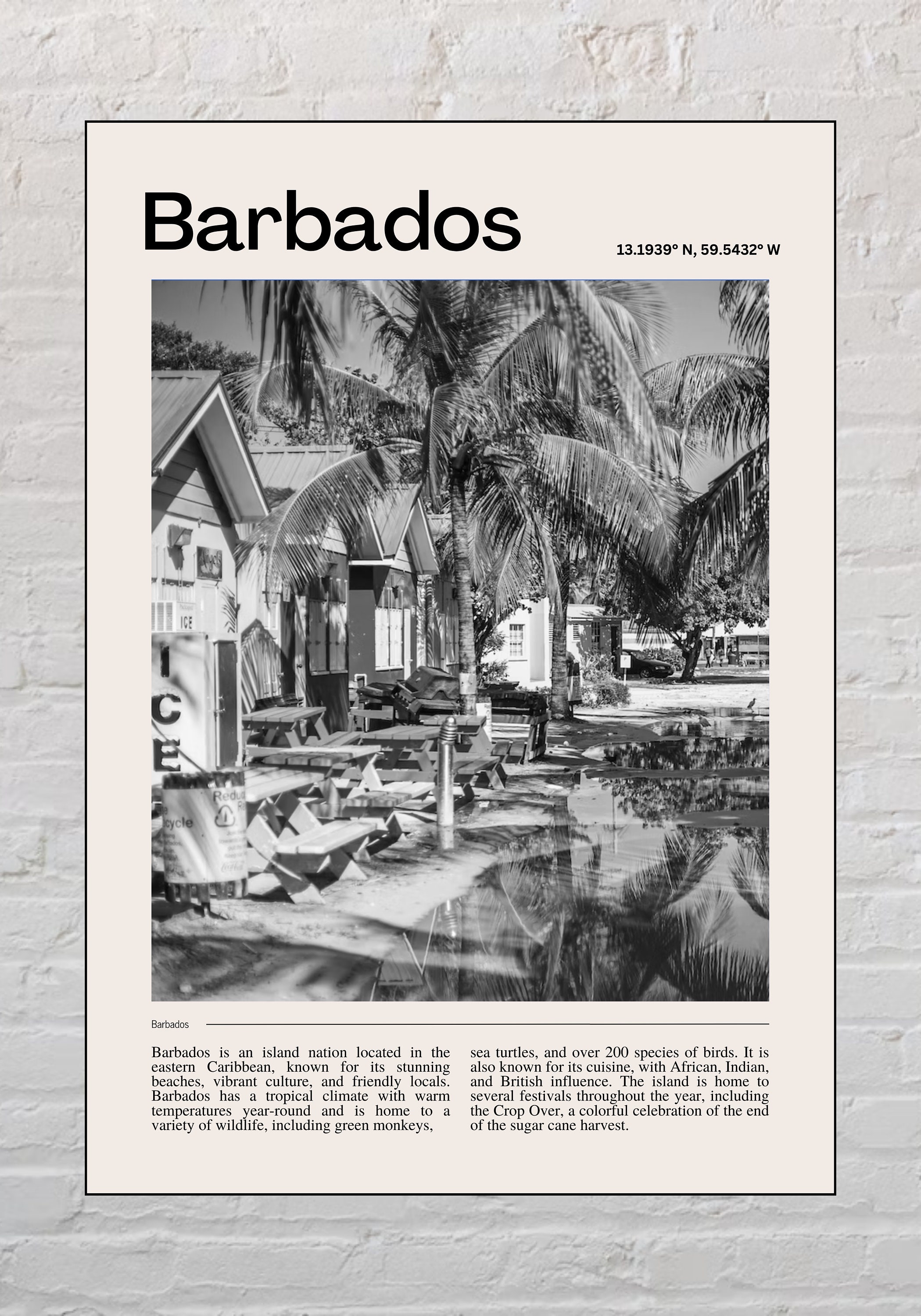 Barbados Poster Travel Poster Vintage Barbados Poster Color Digital ...