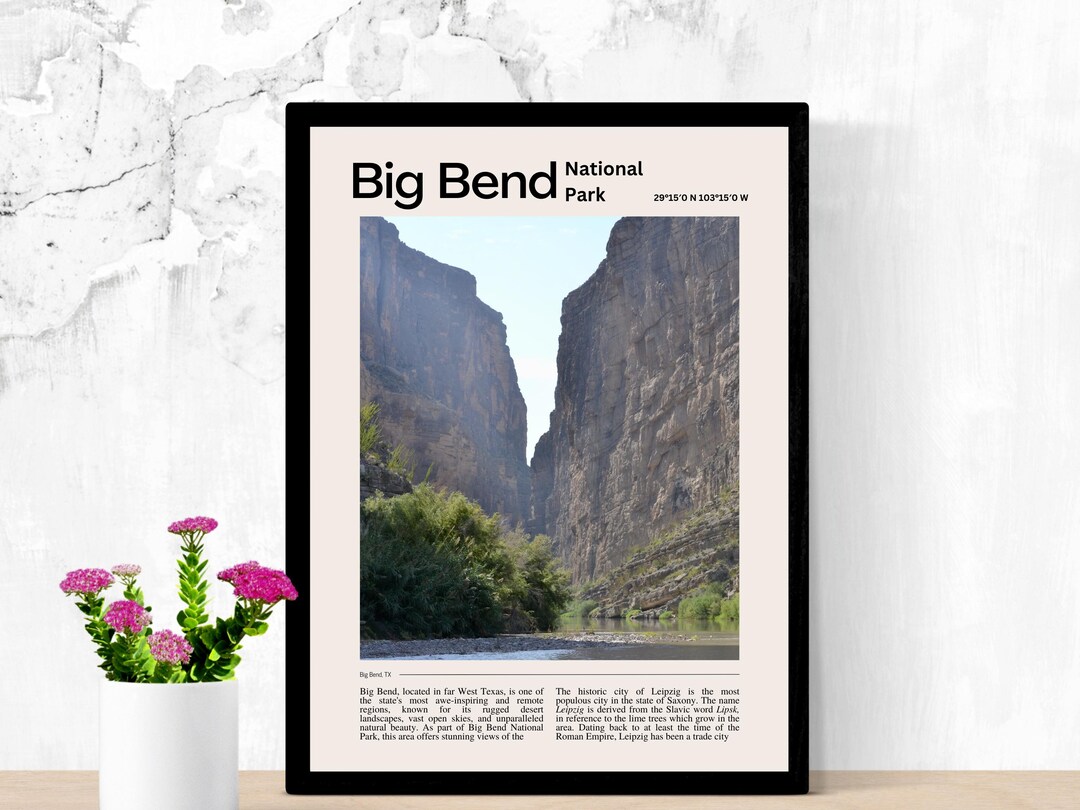Big Bend National Park Poster | Travel Poster | Vintage Texas Poster ...