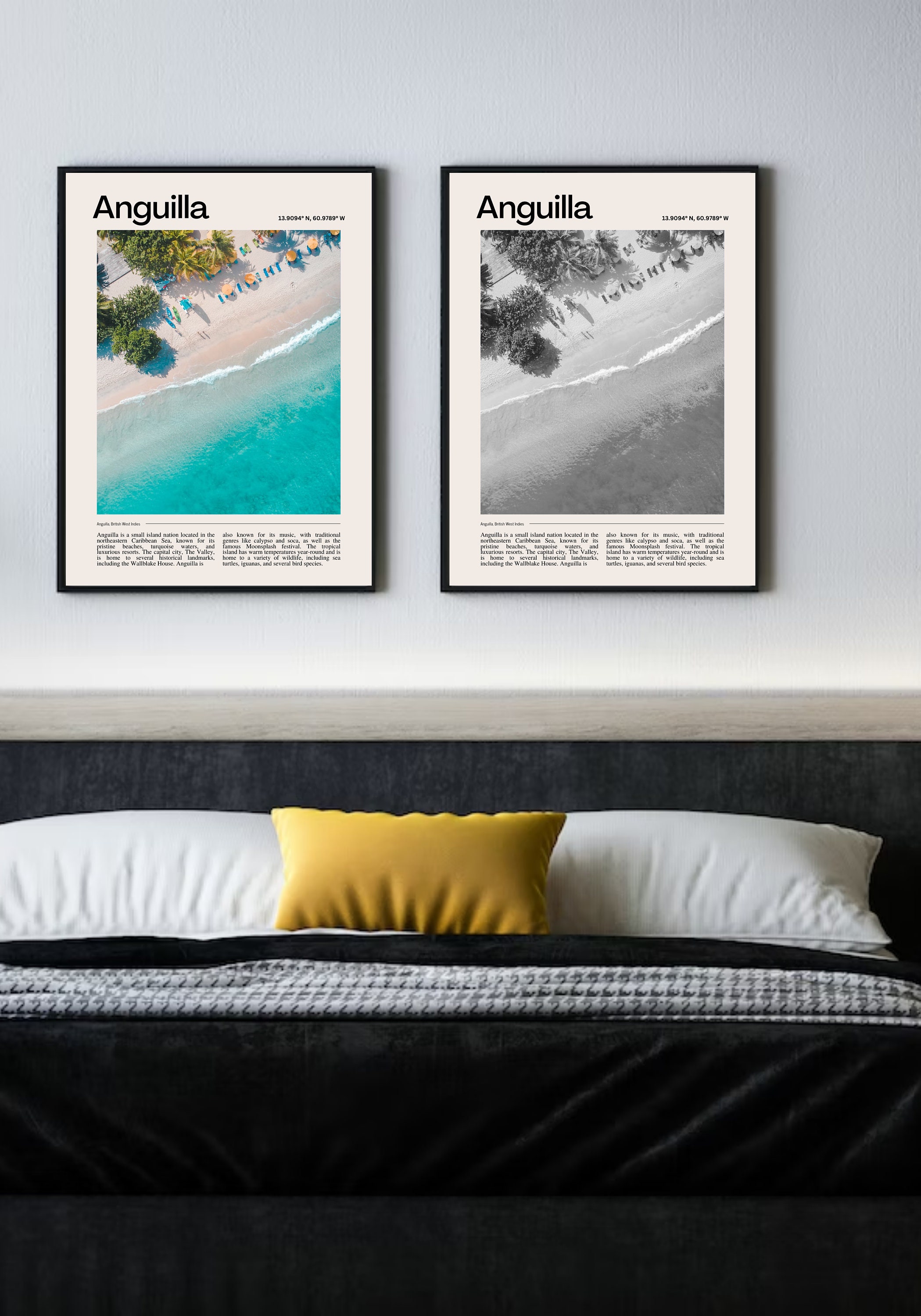 Anguilla Poster Travel Poster Vintage Anguilla Poster Color Digital ...