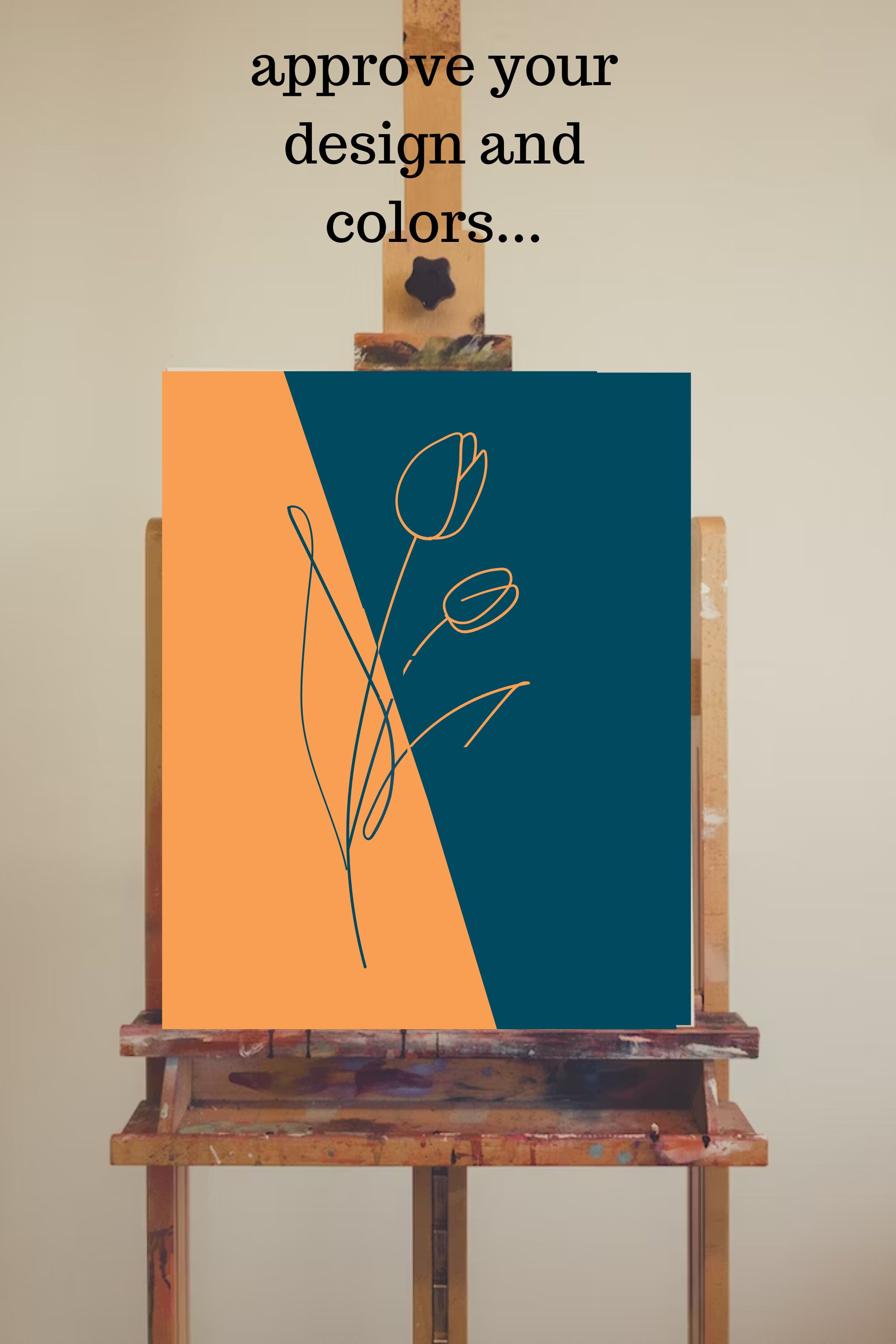 Custom Embroidered Canvas Line Art Personalizable Line Art Canvas Wall ...