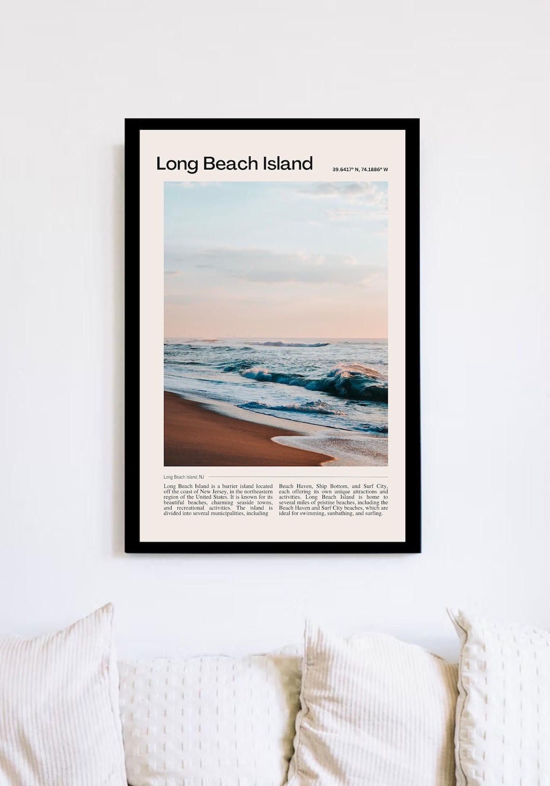 Long Beach Island, NJ Poster | Travel Poster | Vintage Long Beach ...