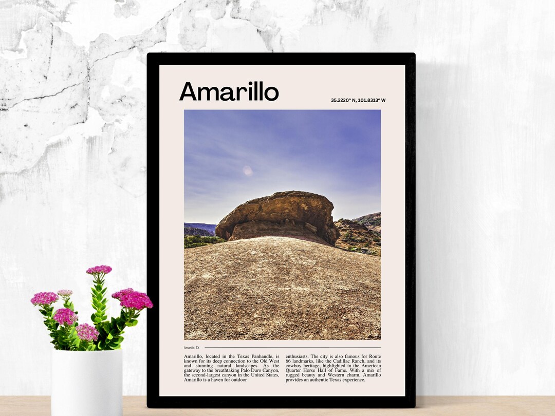 Amarillo Texas Poster | Travel Poster | Vintage Texas Poster | Amarillo ...