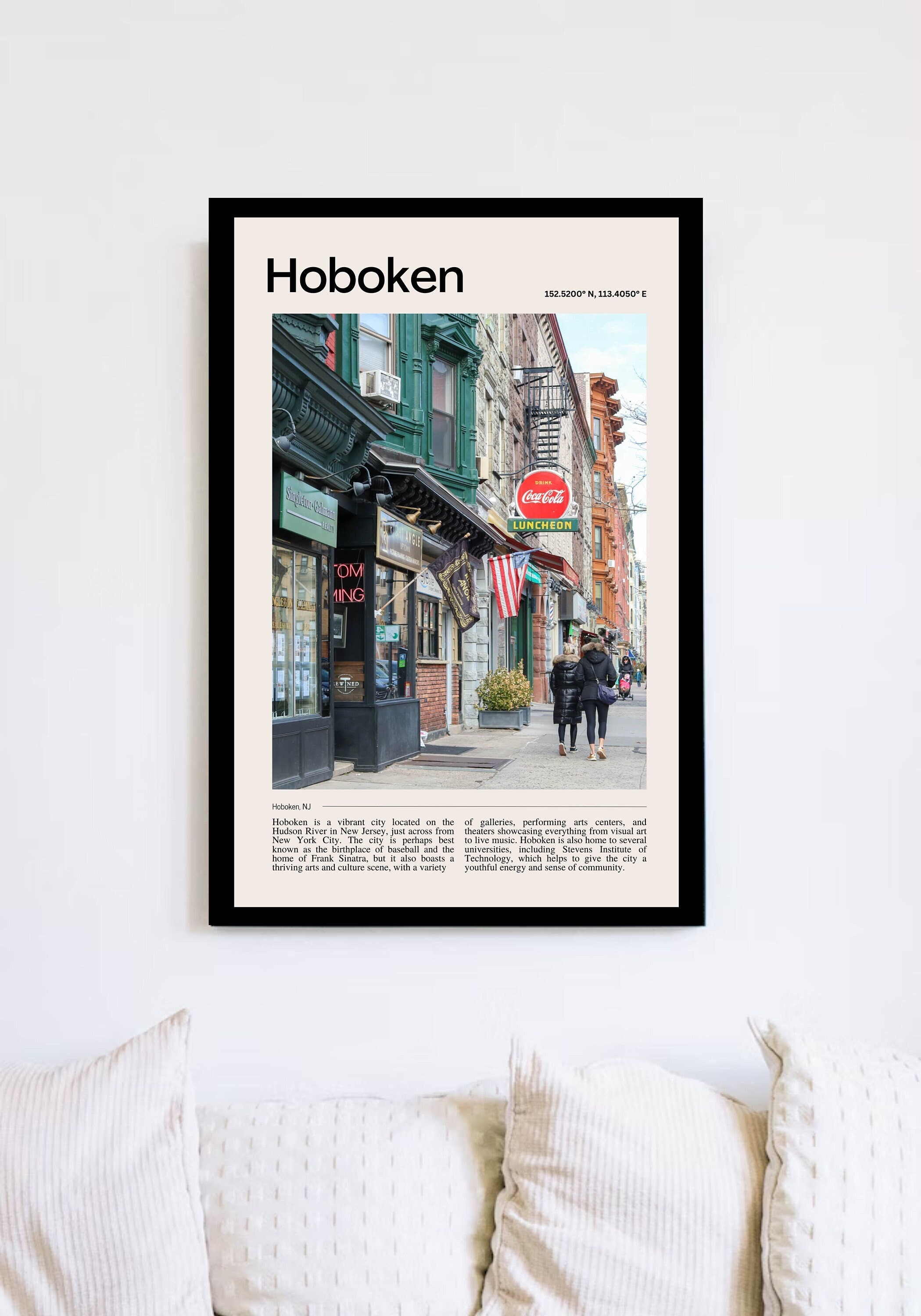 Hoboken NJ Poster Travel Poster Vintage Hoboken Poster Color Digital ...