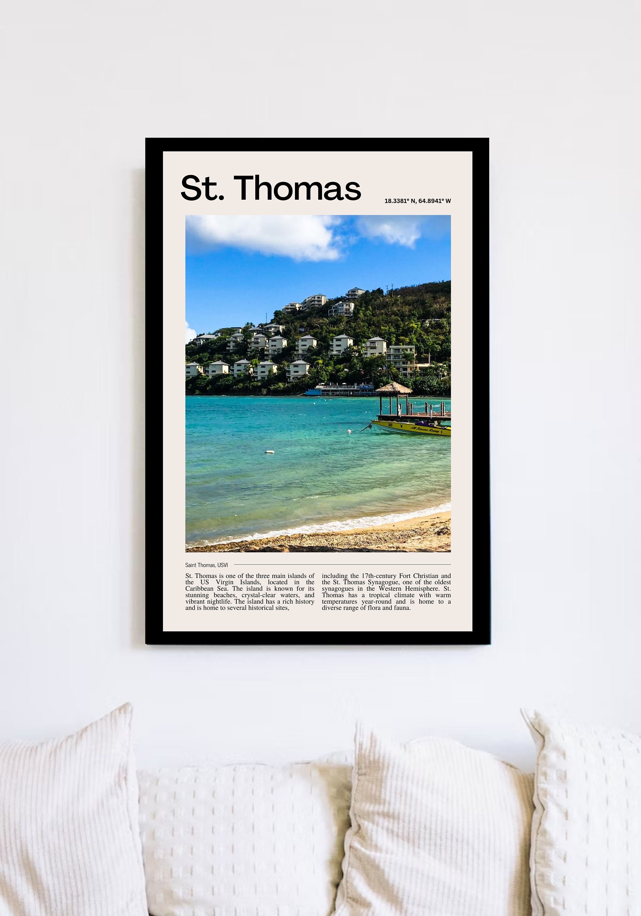 Saint Thomas US Virgin Islands Poster Travel Poster - Etsy