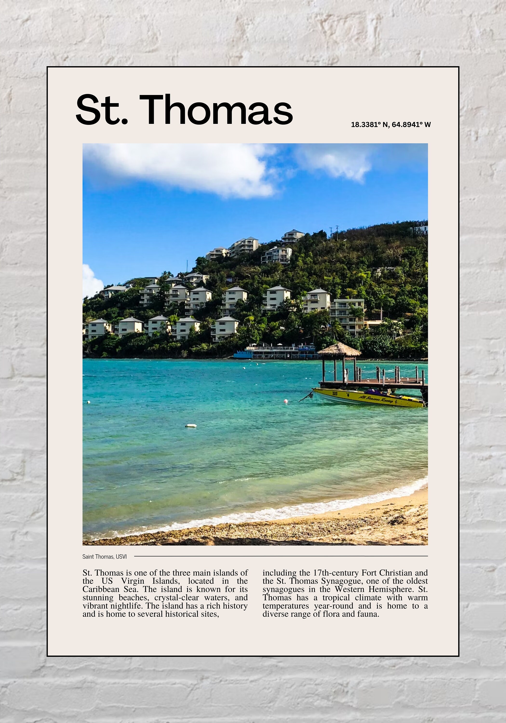 Saint Thomas US Virgin Islands Poster Travel Poster - Etsy