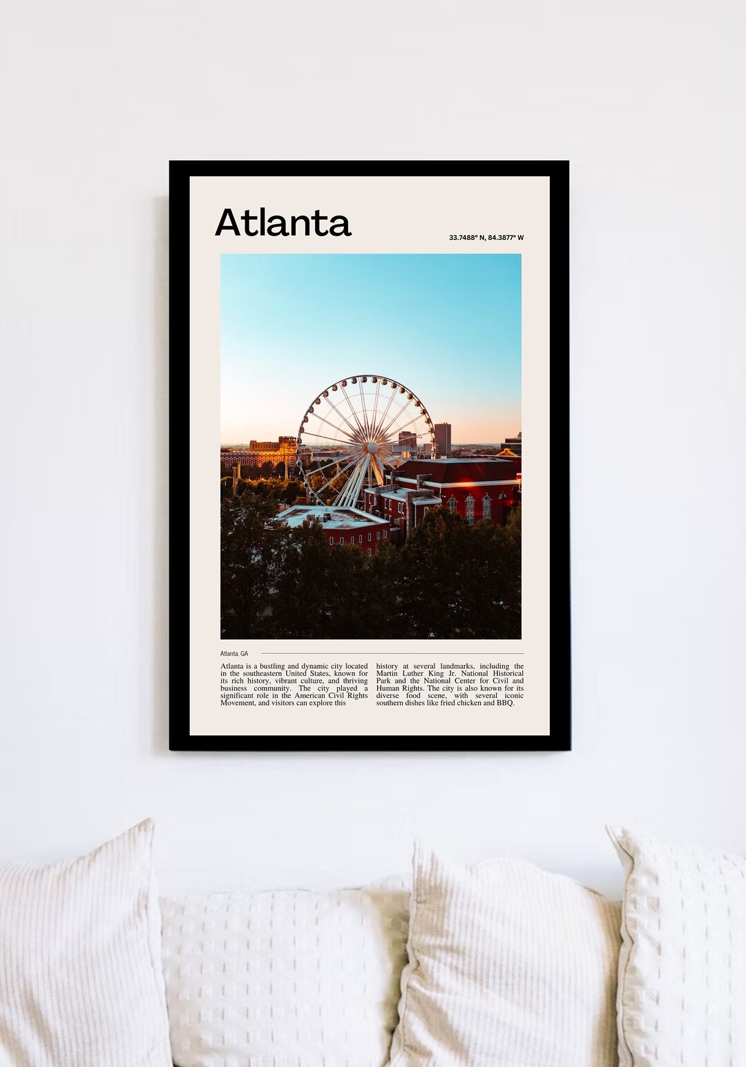 Atlanta, GA Poster Travel Poster Vintage Atlanta Georgia Poster Color ...