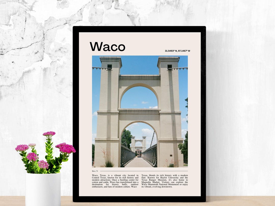 Waco Texas Poster | Travel Poster | Vintage Texas Poster | Waco Texas ...