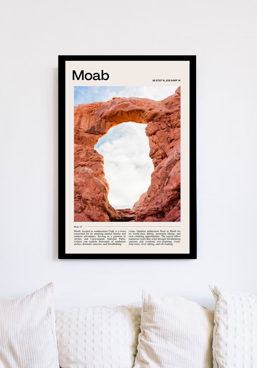 Moab, UT Poster | Travel Poster | Vintage Arches National Park Poster ...