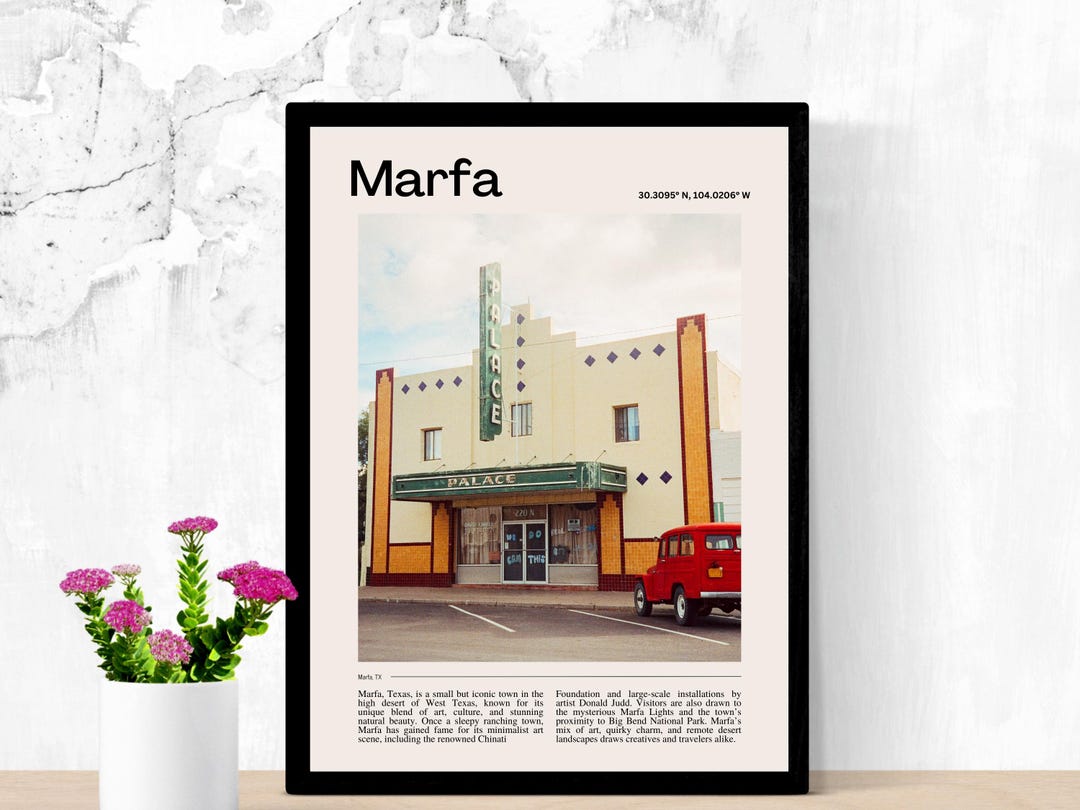 Marfa Texas Poster | Travel Poster | Vintage Texas Poster | Marfa Texas ...