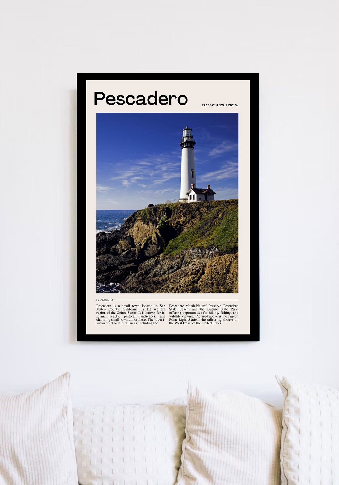Pescadero, CA Poster Travel Poster Vintage Pescadero California Poster ...