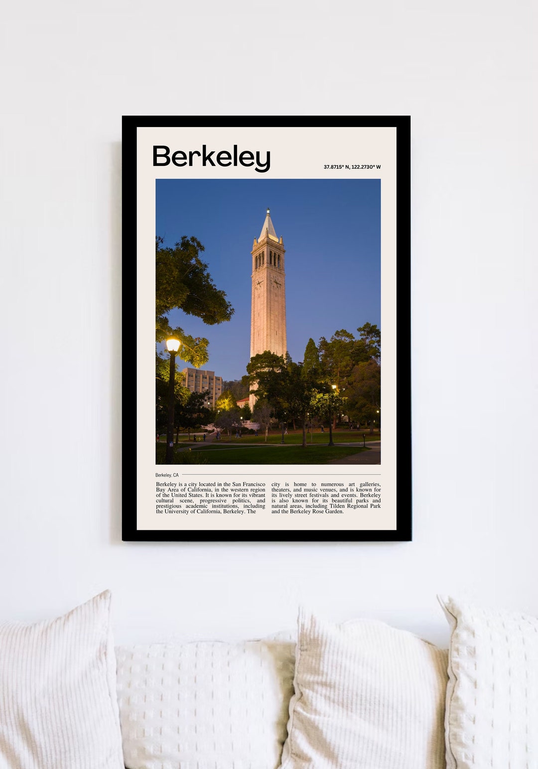 Berkeley, CA Poster | Travel Poster | Vintage Berkeley California ...