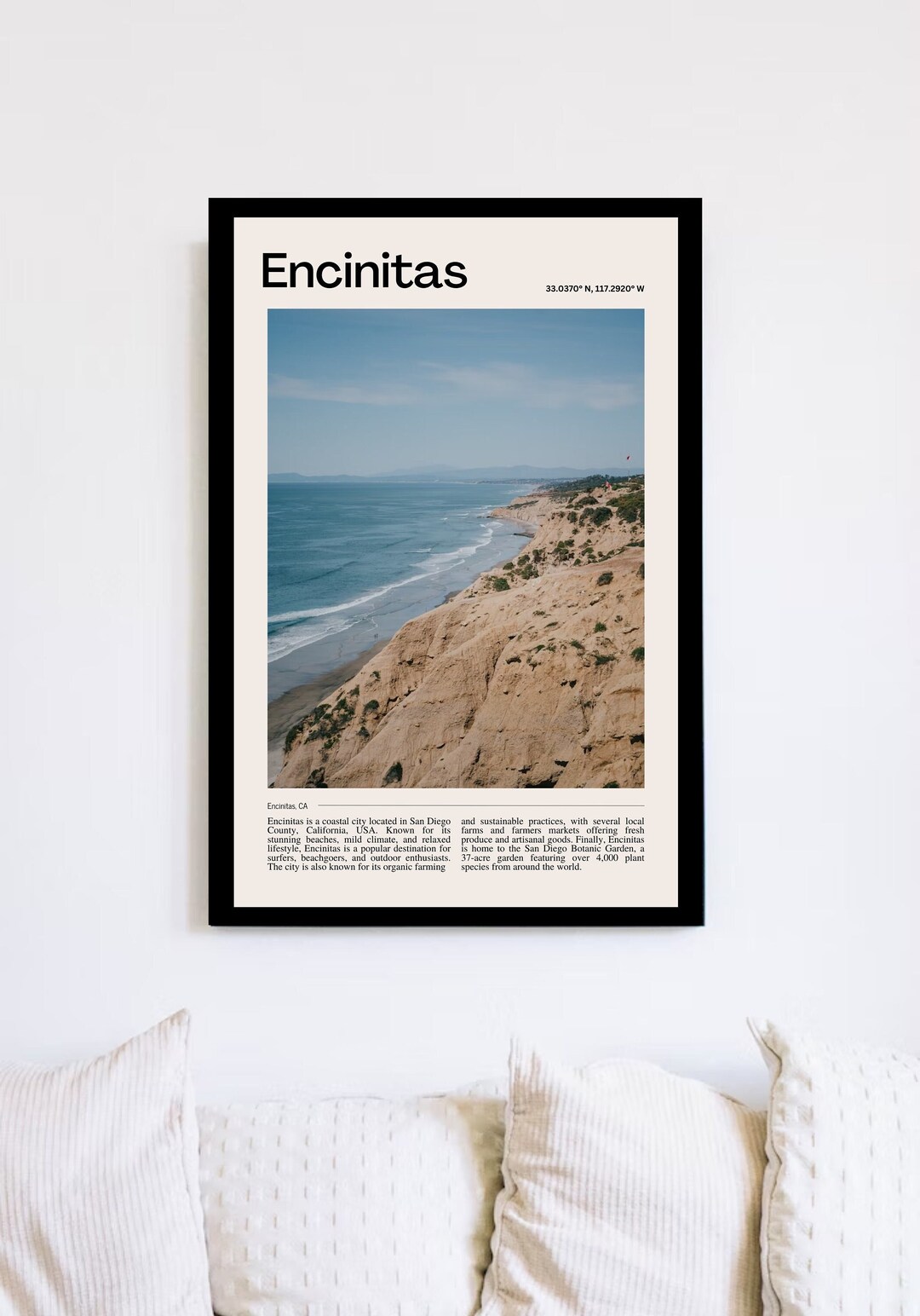 Encinitas Poster Travel Poster Vintage Encinitas CA Poster Color Digital Download - Etsy