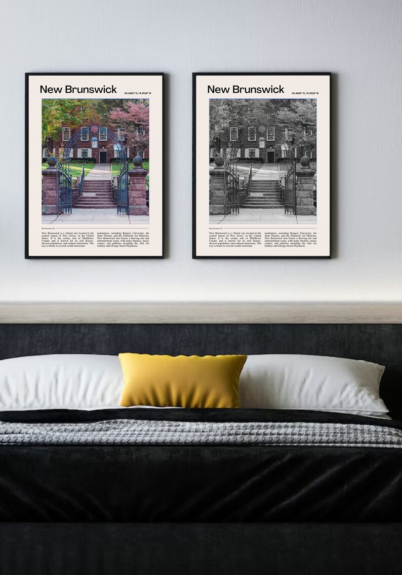 New Brunswick NJ Poster Travel Poster Vintage New - Etsy