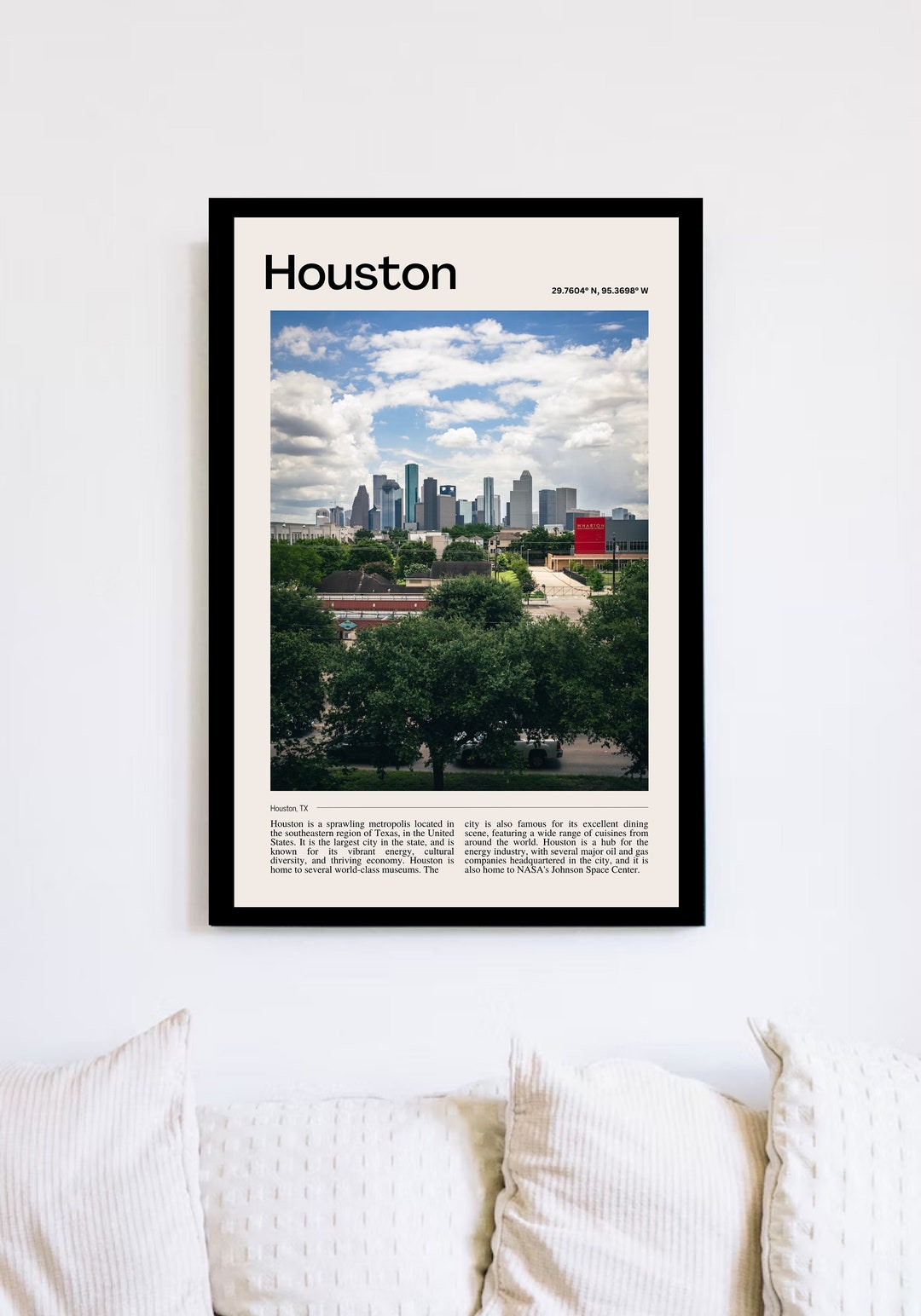 Houston, TX Poster Travel Poster Vintage Houston Texas Poster Color ...