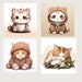 Cute Kitty Clip Art Illustrations PNG, Kawaii Kitty Cat PNG, Commercial ...