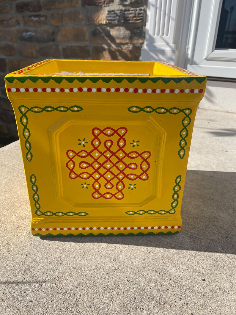 Handmade Tulsi Pot: Indian Home Decor, Hindu Planter - Etsy