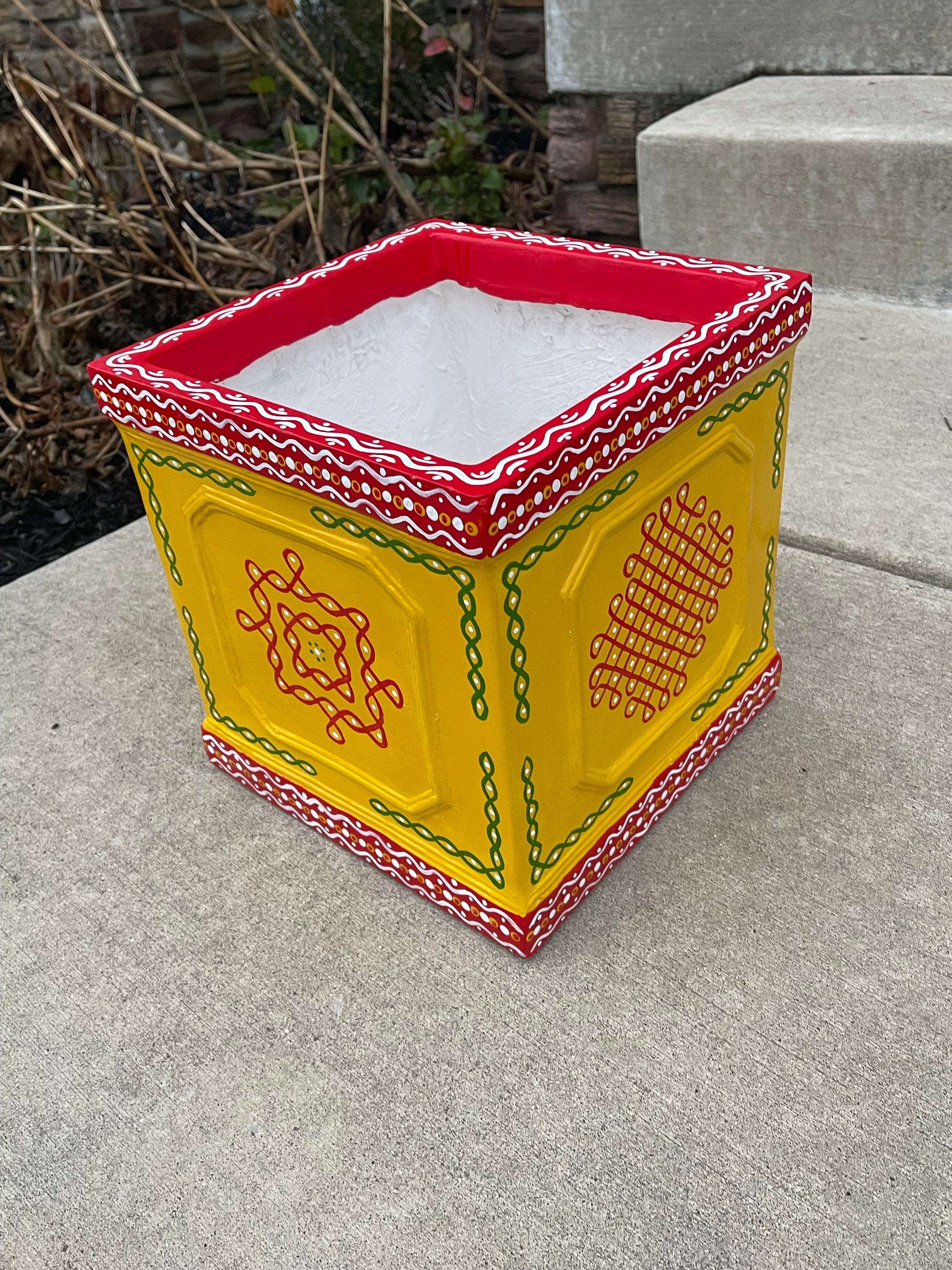 Handmade Tulsi Pot: Indian Home Decor, Hindu Planter - Etsy