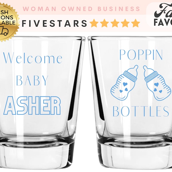 Personalized Shot Glasses for Baby Shower - Etsy
