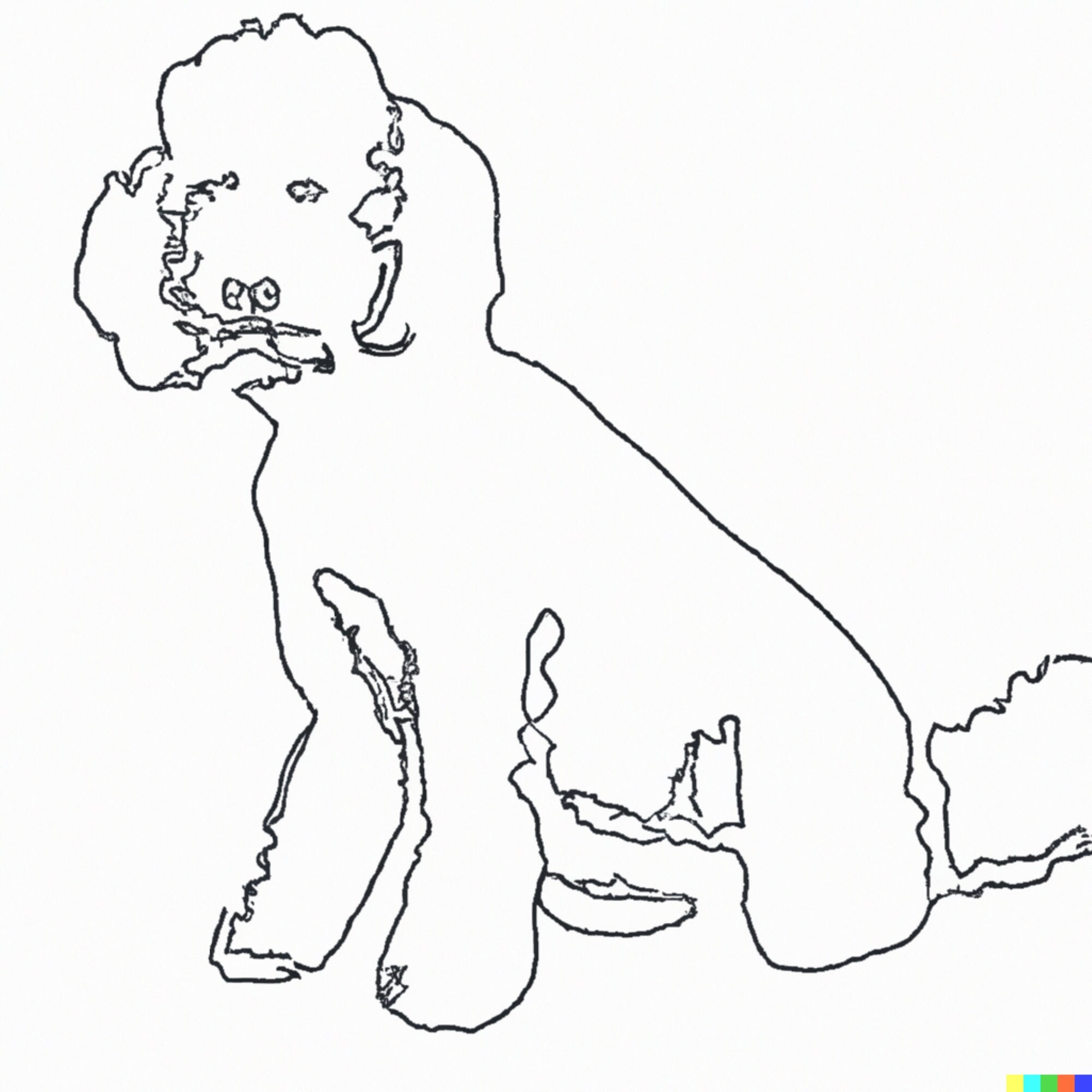 Groodle Single Line Drawing Black and White Downloadable - Etsy