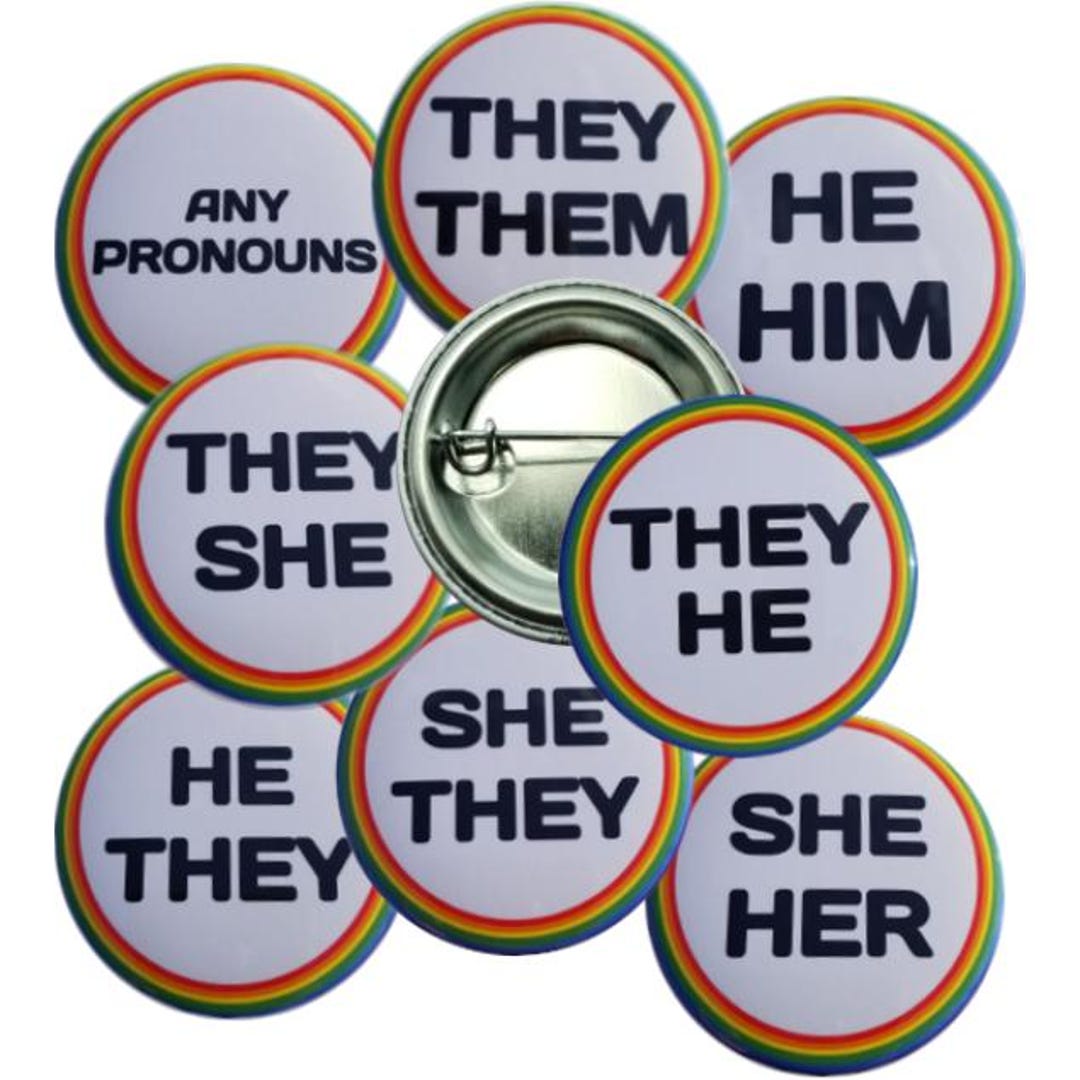 Pronoun Pins 1.25 Inch Mix and Match - Etsy