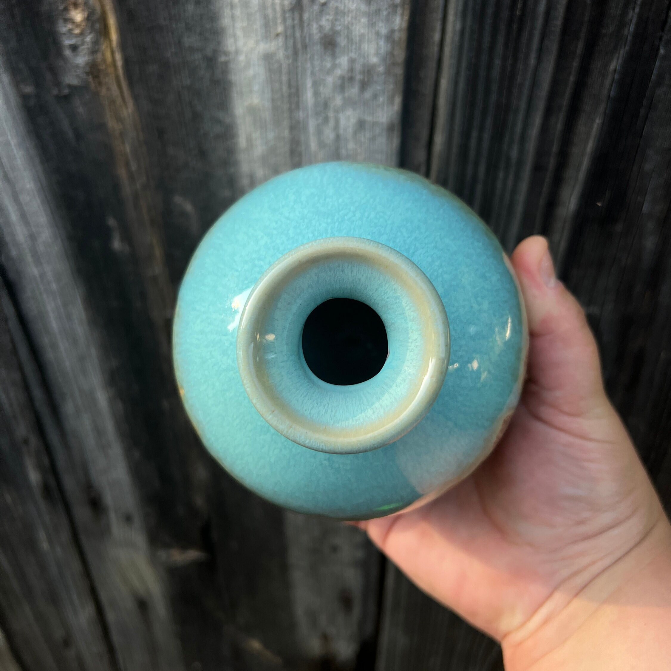 Vintage Art Glass Pottery Vase, Clay Pottery 1970, Textured Crystalline ...