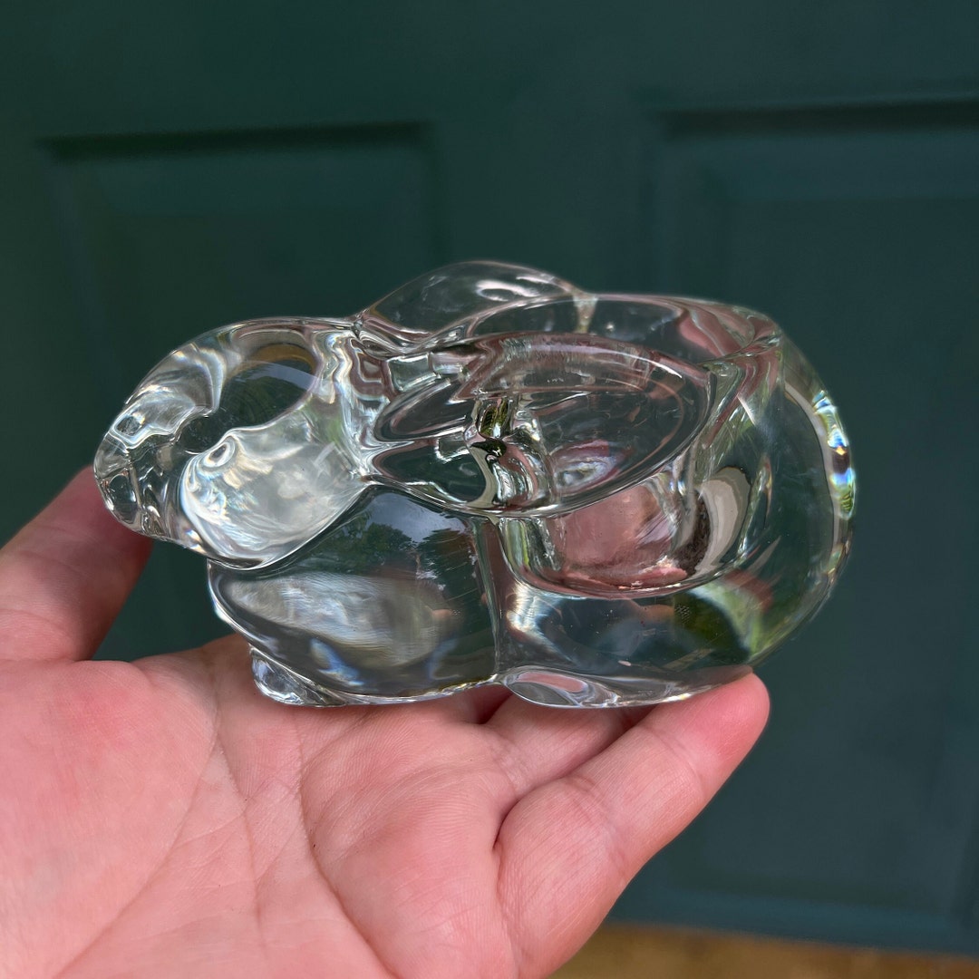 Vintage Indiana Clear Glass Rabbit Candle Holder, Bunny Home Decoration ...