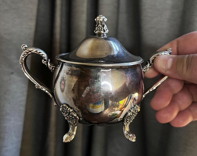 Vintage Leonard Silver-plated Sugar Bowl & Lid, Metal Ornate Serveware ...