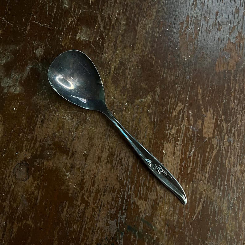 1847 Rogers Bros. Magic Rose Silver Spoon 6”, Vintage Serveware ...