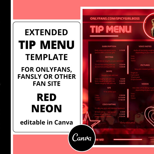 Onlyfans Tip Menu - Etsy