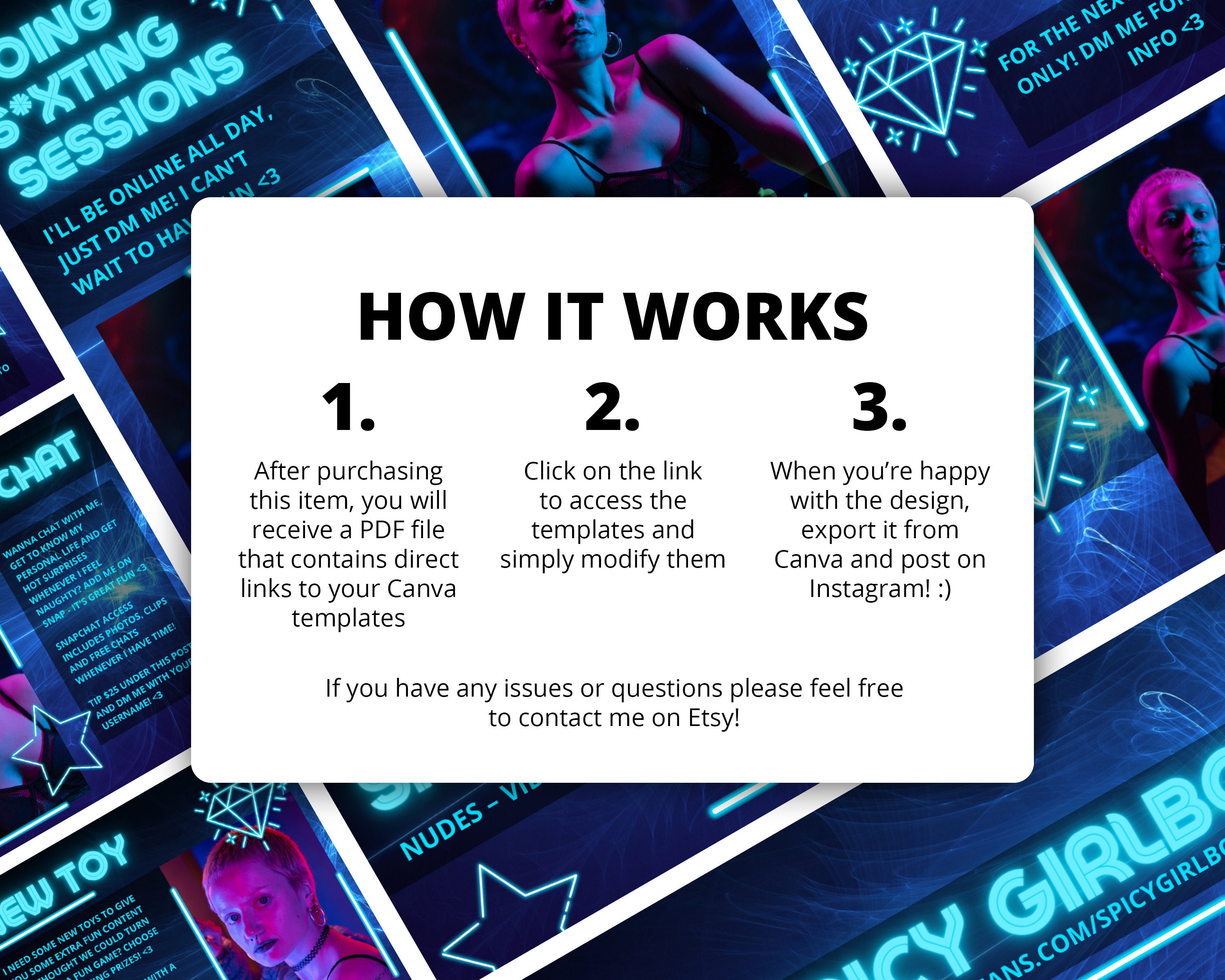 Onlyfans Full Page Graphic Template Set for Fansly, Cam Girl, Adult ...