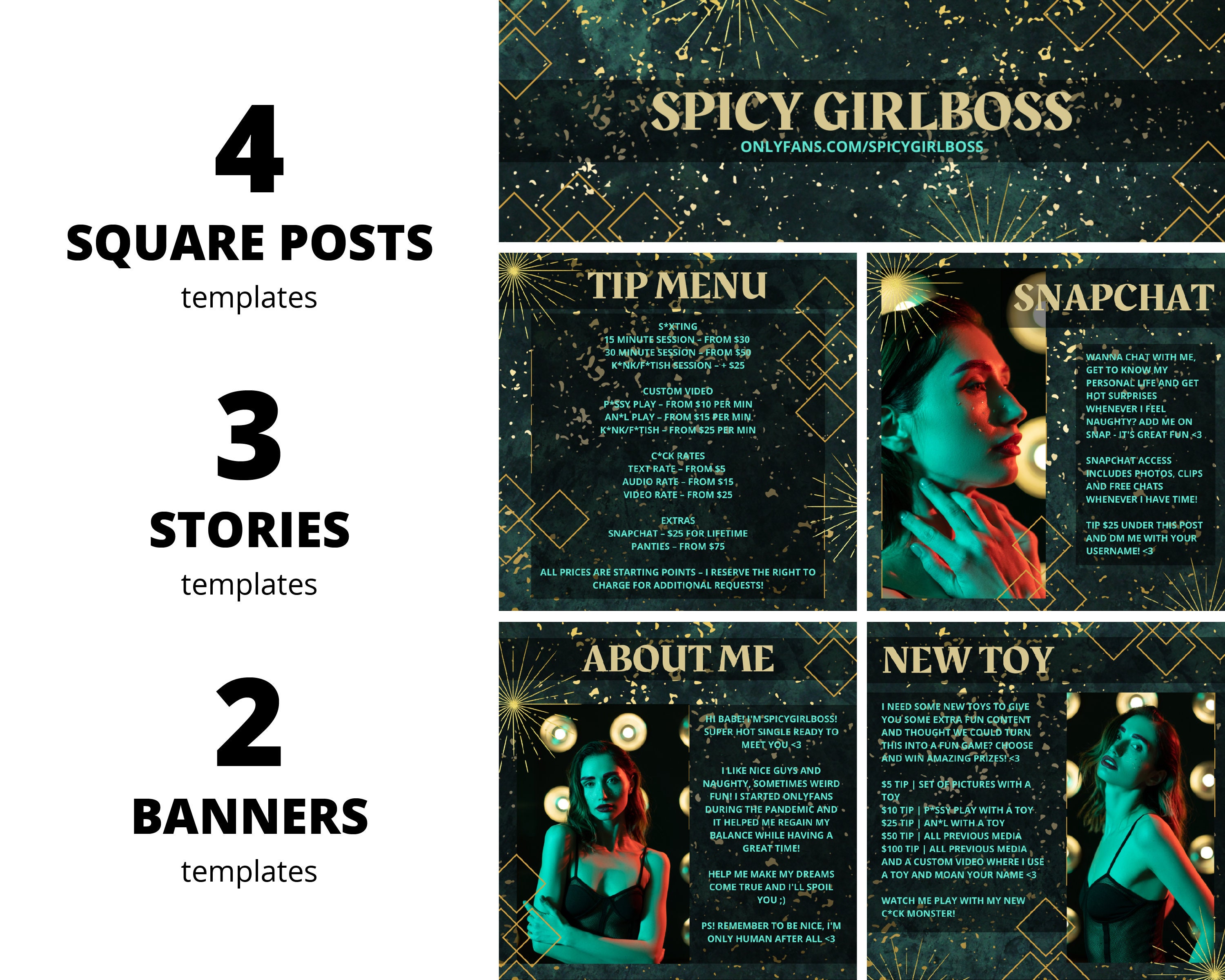 Onlyfans Full Page Template Set Full Page Graphic for Fansly, Cam Girl ...