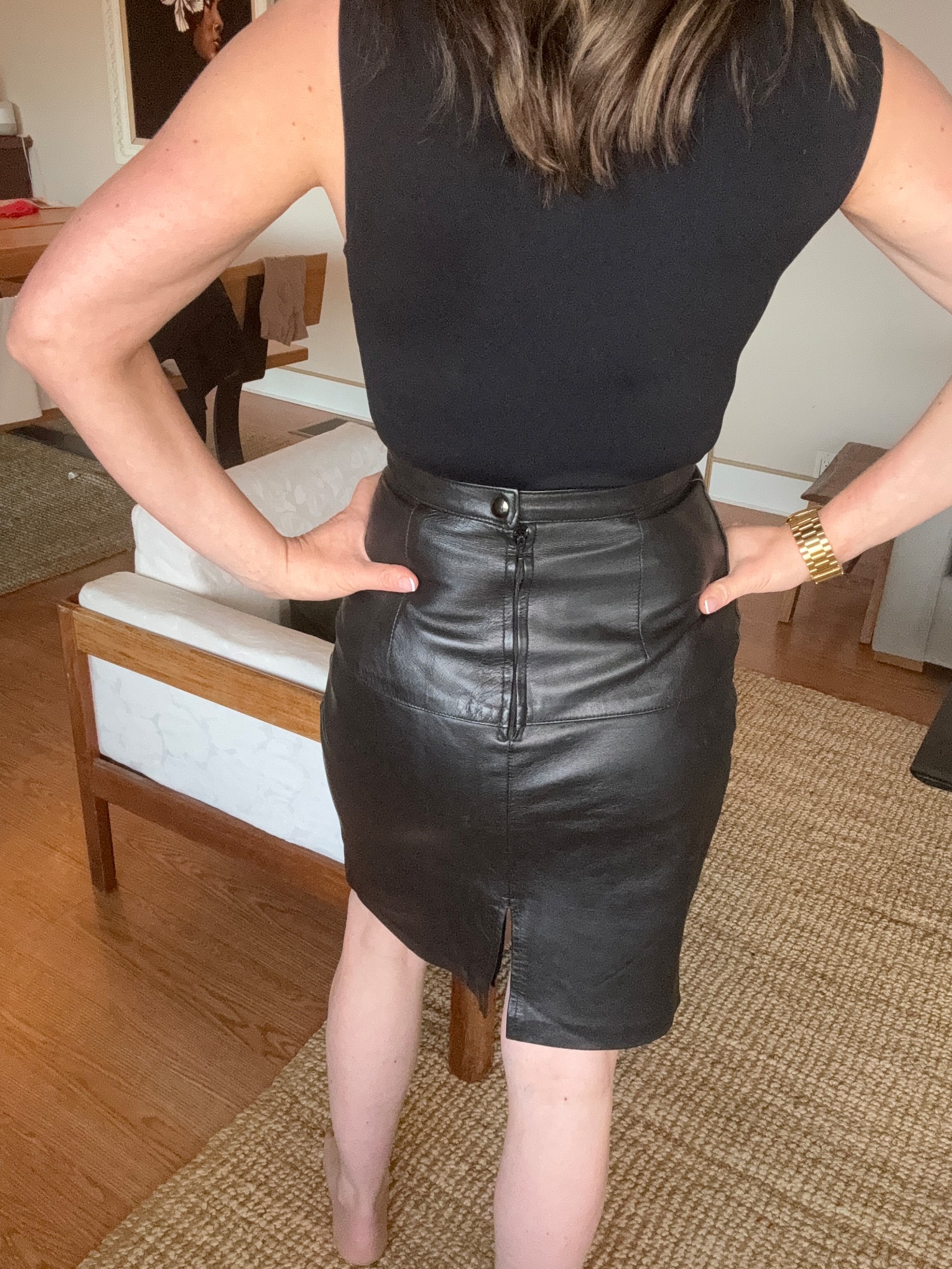 Vintage Leather Skirt 80s - Etsy