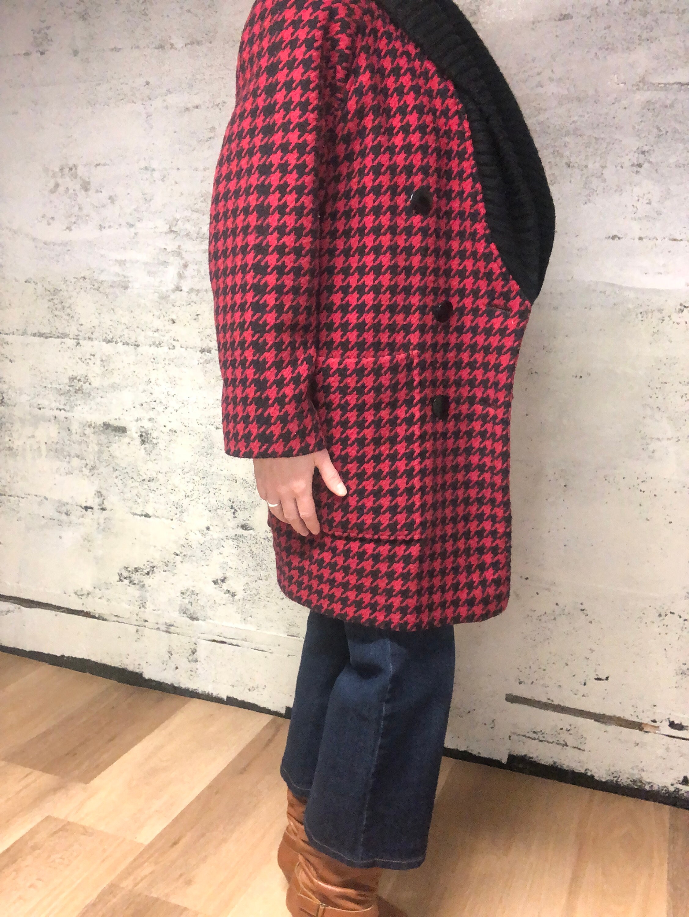Vintage Houndstooth Print Jacket - Etsy