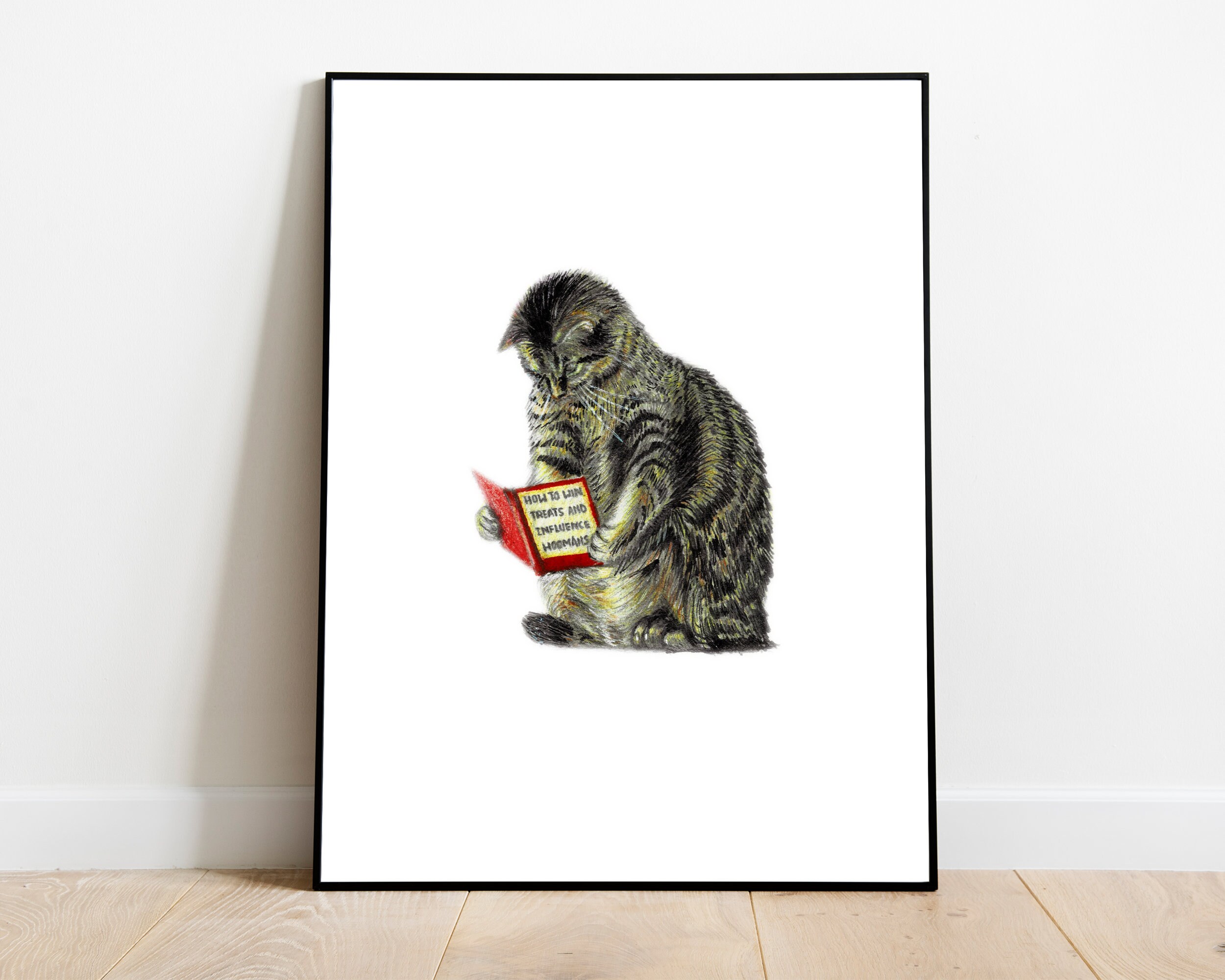 Smart Cat Artwork Digital Download Printable Wall Art for Cat Lovers ...
