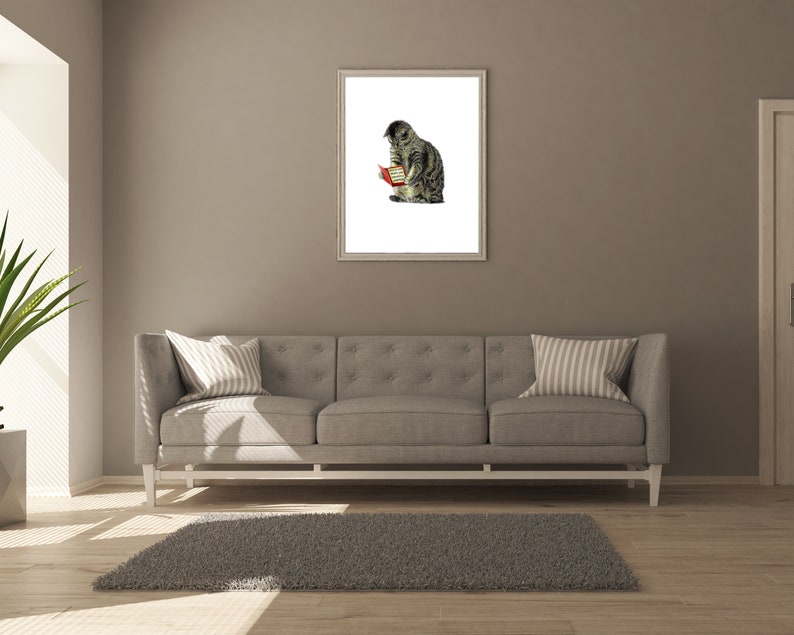 Smart Cat Artwork Digital Download Printable Wall Art for Cat Lovers ...