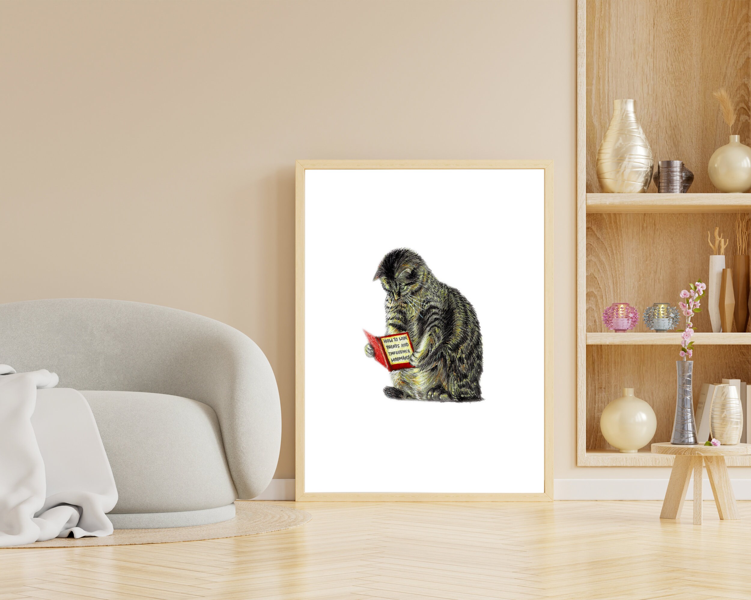 Smart Cat Artwork Digital Download Printable Wall Art for Cat Lovers ...