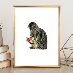 Smart Cat Artwork Digital Download Printable Wall Art for Cat Lovers ...