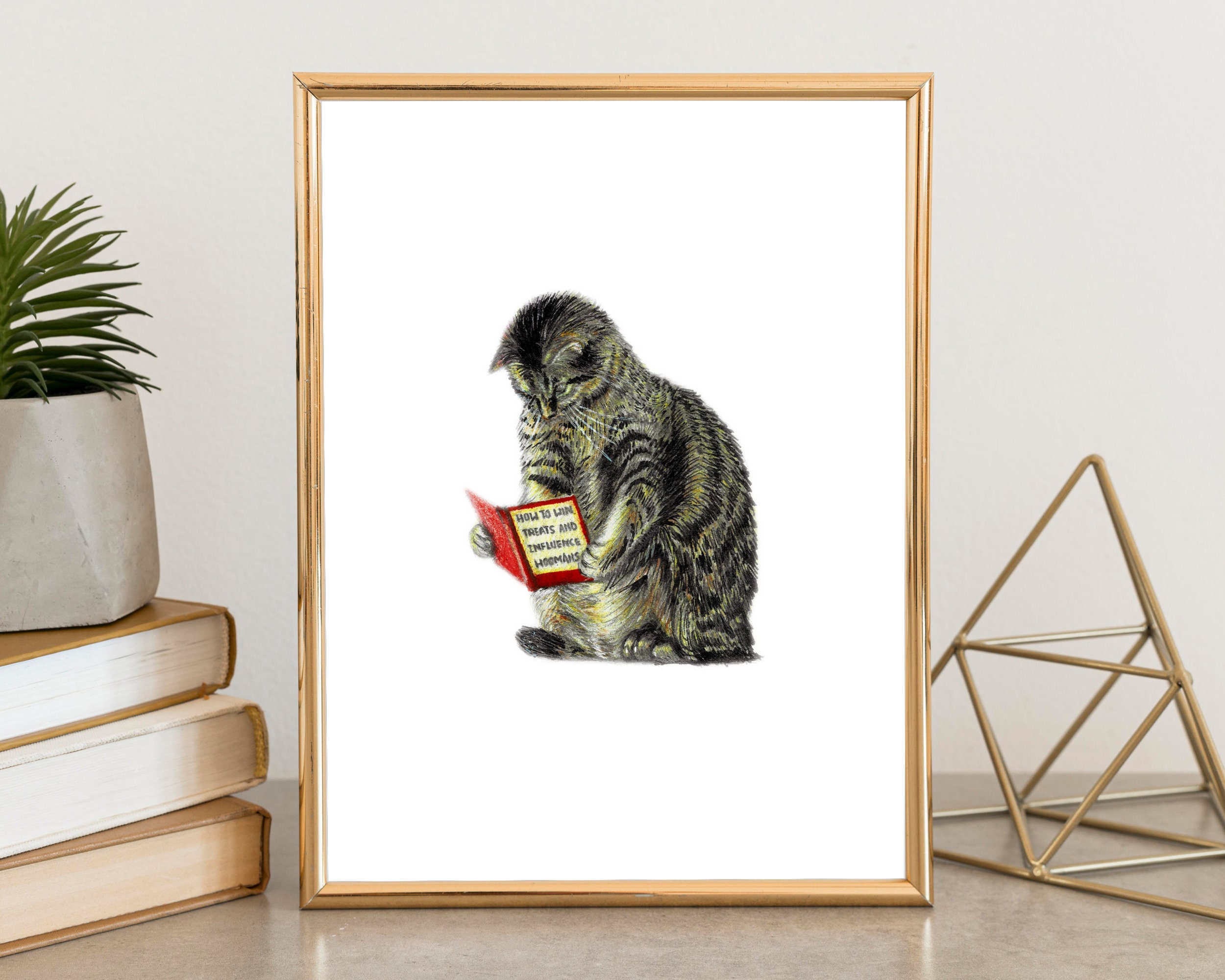 Smart Cat Artwork Digital Download Printable Wall Art for Cat Lovers ...